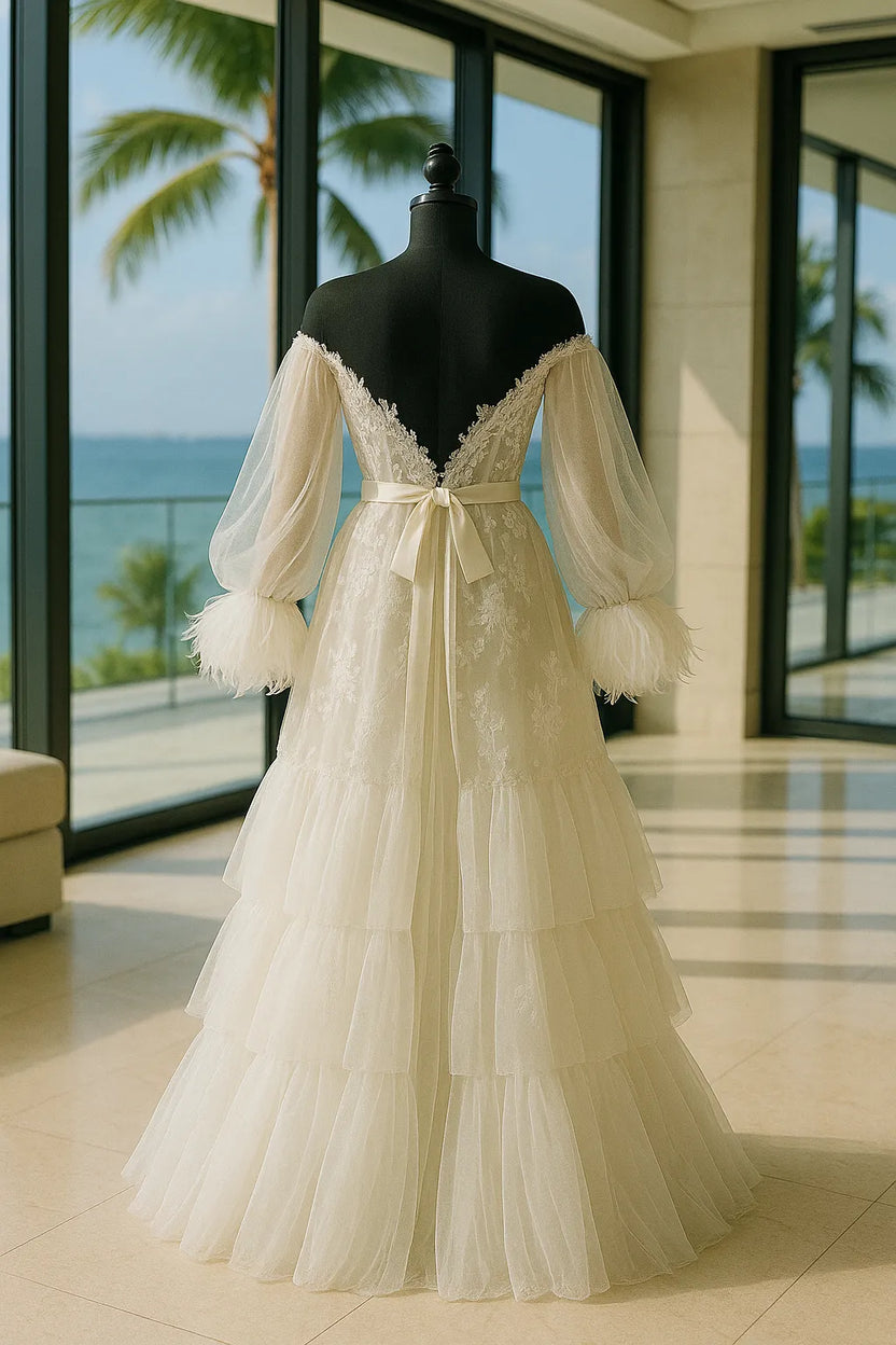 MELANIA Luxury Off Shoulder Bridal Robe – Inna Elsie