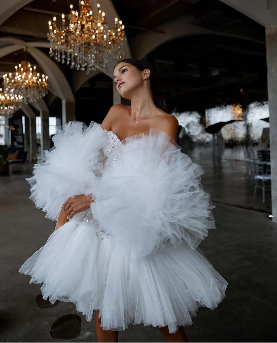 Joddie Luxury White Mini Dress Wedding dress – Inna Elsie