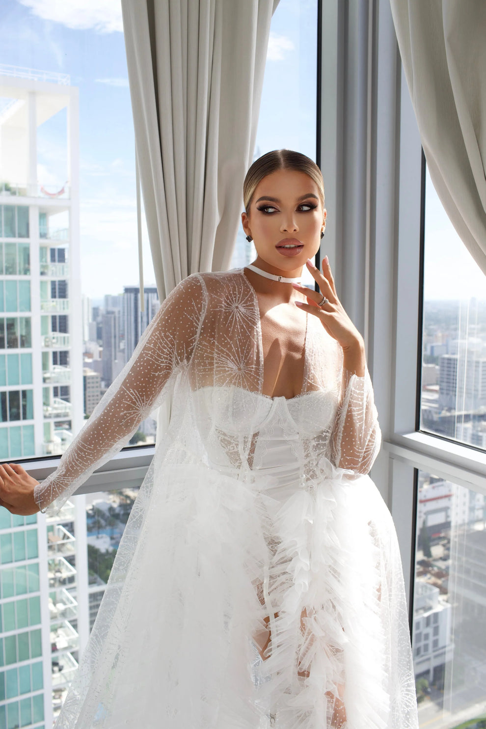 Viviana lace luxury bridal robe long – Inna Elsie