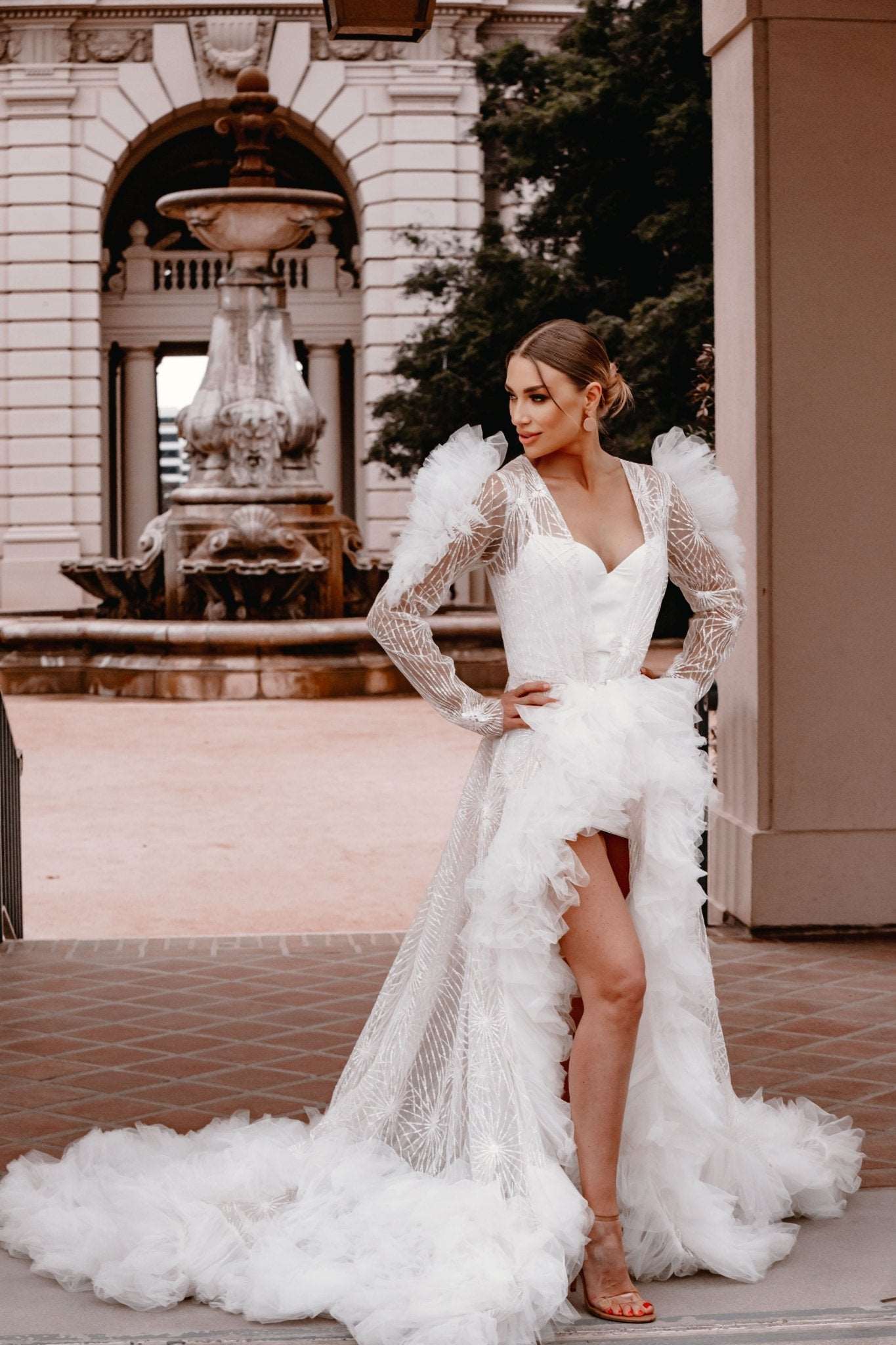 Viviana lace luxury bridal robe long – Inna Elsie